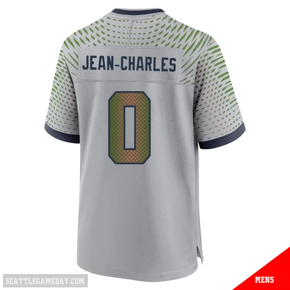 ＃0 Men's Shemar Jean-Charles Gray Game Seattle Seahawks Wolf 2025 ...