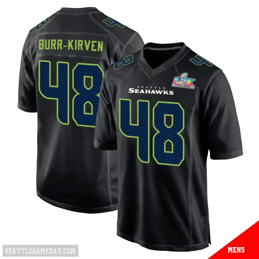 ＃48 Men's Ben Burr-Kirven Black Game Seattle Seahawks Carbon Fashion ...
